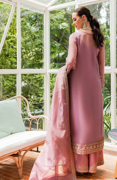 Dusty Rose Pakistani Salwar Kameez Dupatta Salwar Suit Nameera By Farooq