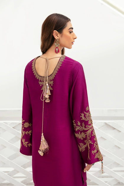 Plum Salwar Suit Luxury Pakistani Salwar Kameez Dupatta Nameera By Farooq