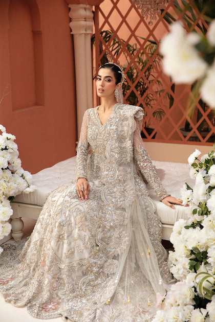 Embellished Gown and Dupatta Pakistani Bridal Dress – Nameera by Farooq
