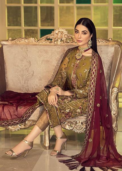 Eid Dresses 2020 with Thread Work and Organza Borders – Nameera by Farooq