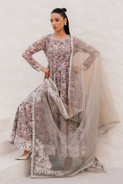 Elegant Chiffon Frock with Hand Embellishments – Nameera by Farooq