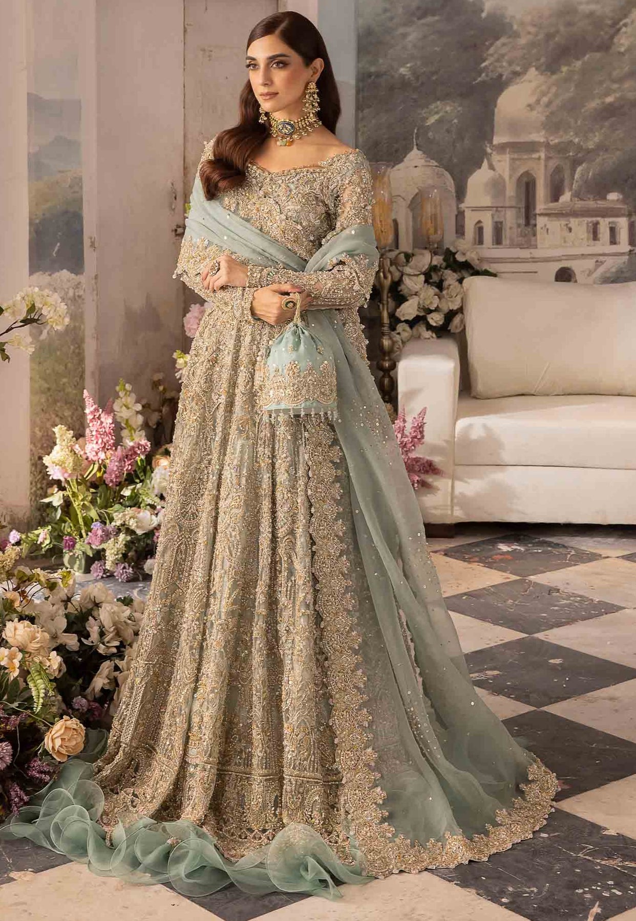 Wedding Lehenga Choli Dupatta Pakistani Bridal Dress – Nameera by Farooq
