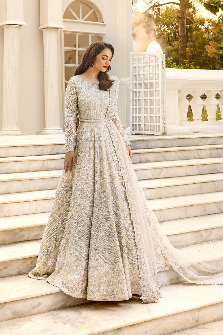 Embellished Bridal Maxi Style Pakistani Wedding Dress – Nameera by Farooq