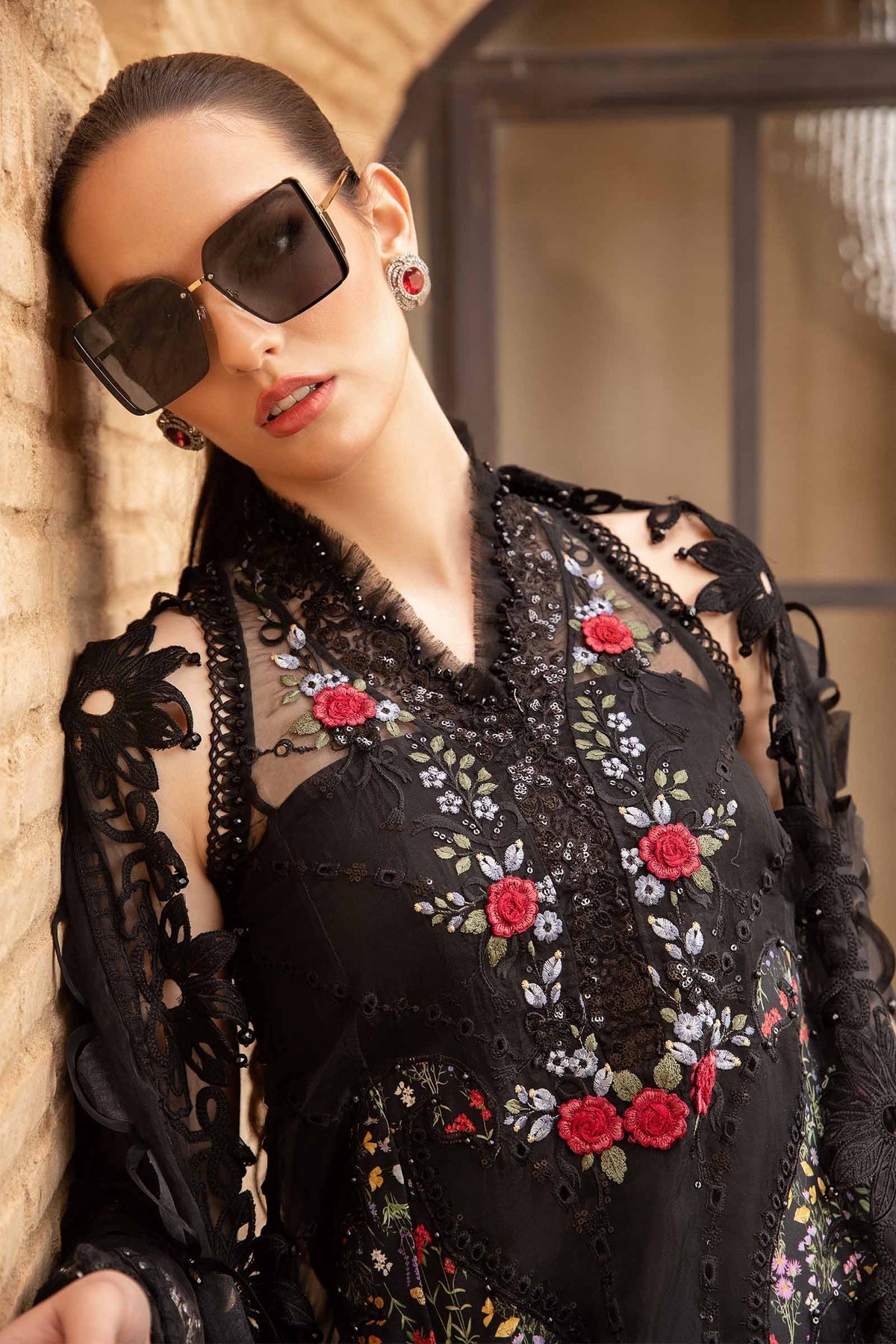 Classic Black Maria B Unstitch Lawn Pakistani Salwar Suit – Nameera by ...