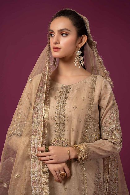 Coffee Shade Luxury Formal Masoori Maria B Pakistani Party Dress ...