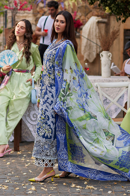 Royal Blue Shade Pakistani Salwar Kameez Dupatta Suit – Nameera by Farooq
