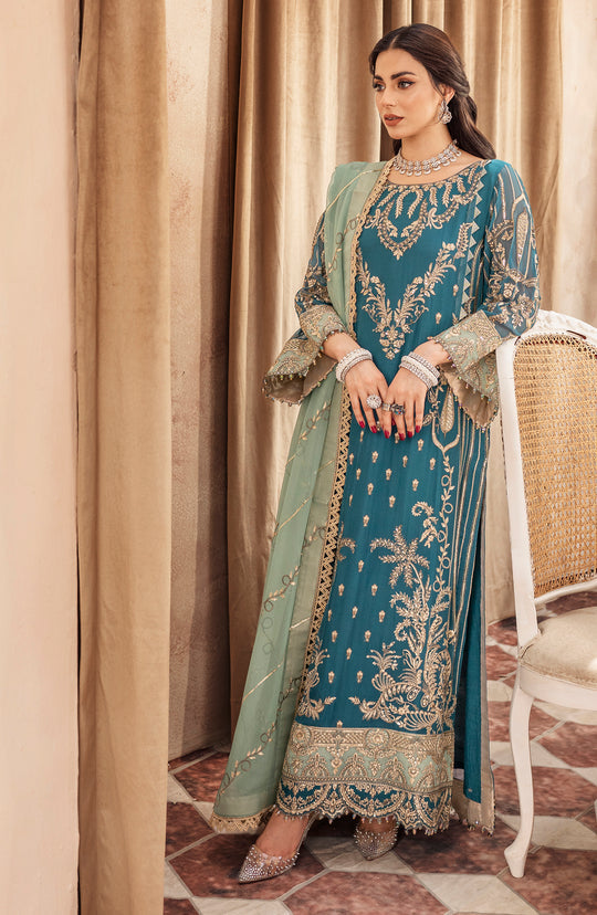 Embellished Pakistani Kameez Wedding Dress in Zinc Color – Nameera by ...