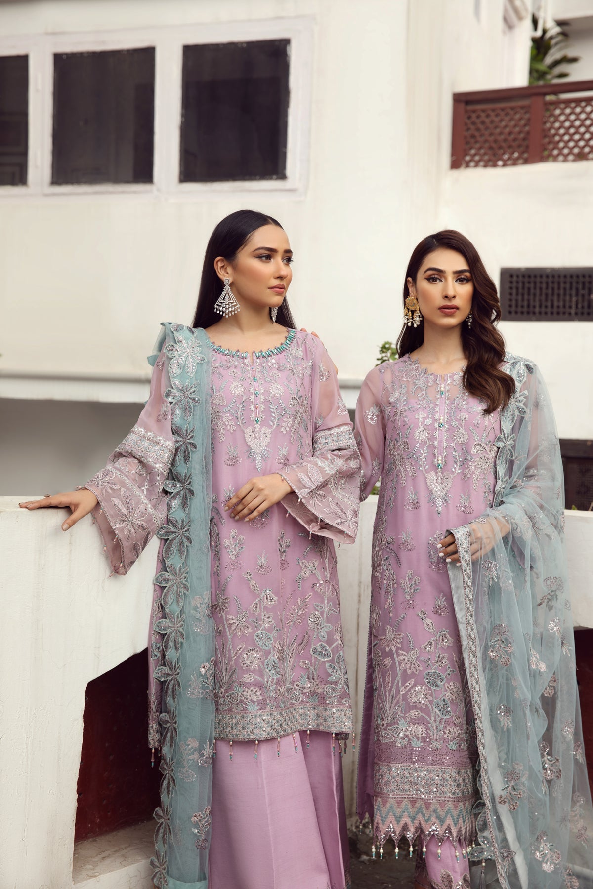 Pakistani Salwar Suit Party Dress in Long Kameez Style – Nameera by Farooq