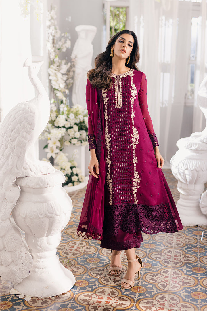 Royal Burgundy Shade Embroidered Pakistani Salwar Kameez – Nameera by ...
