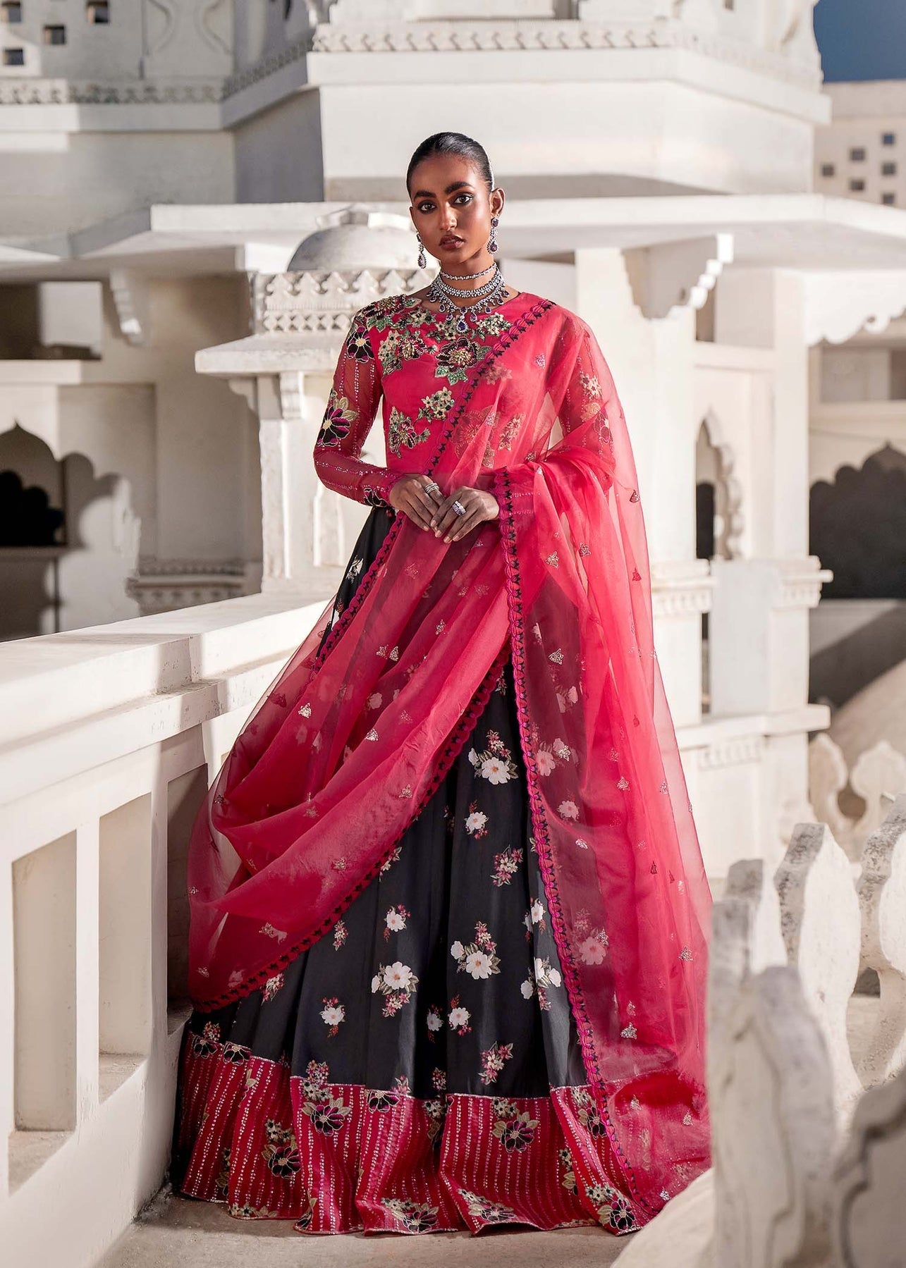 Shocking Pink Embroidered Pakistani Wedding Lehenga Choli – Nameera by ...