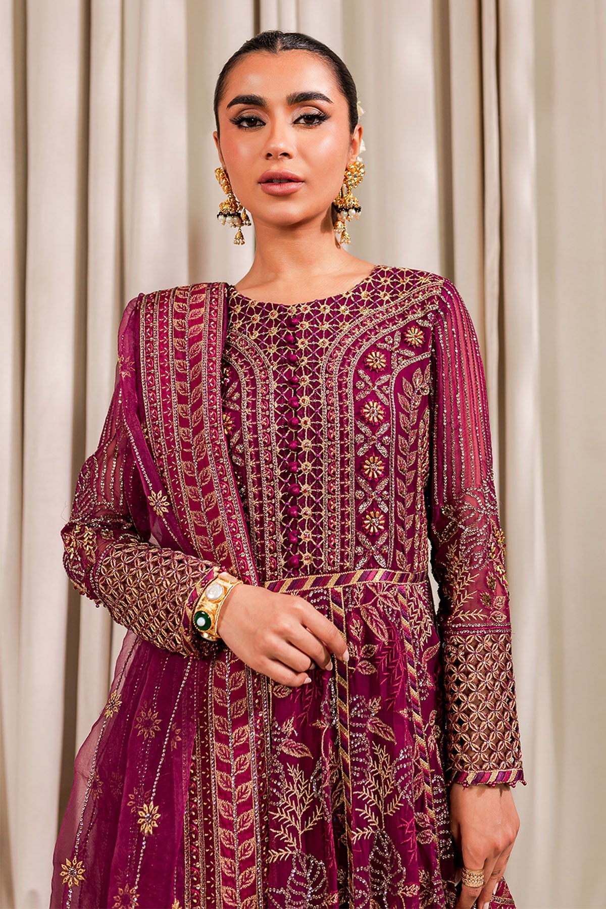 Shocking Pink Embellished Pakistani Pishwas Wedding Dress – Nameera by ...