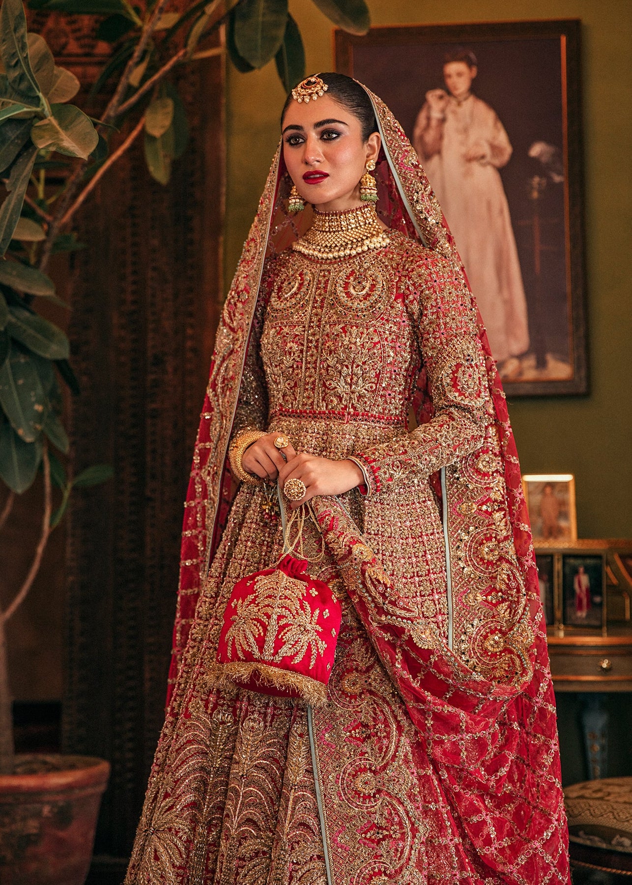 Traditional Double Layered Pishwas Pakistani Bridal Dress – Nameera by ...