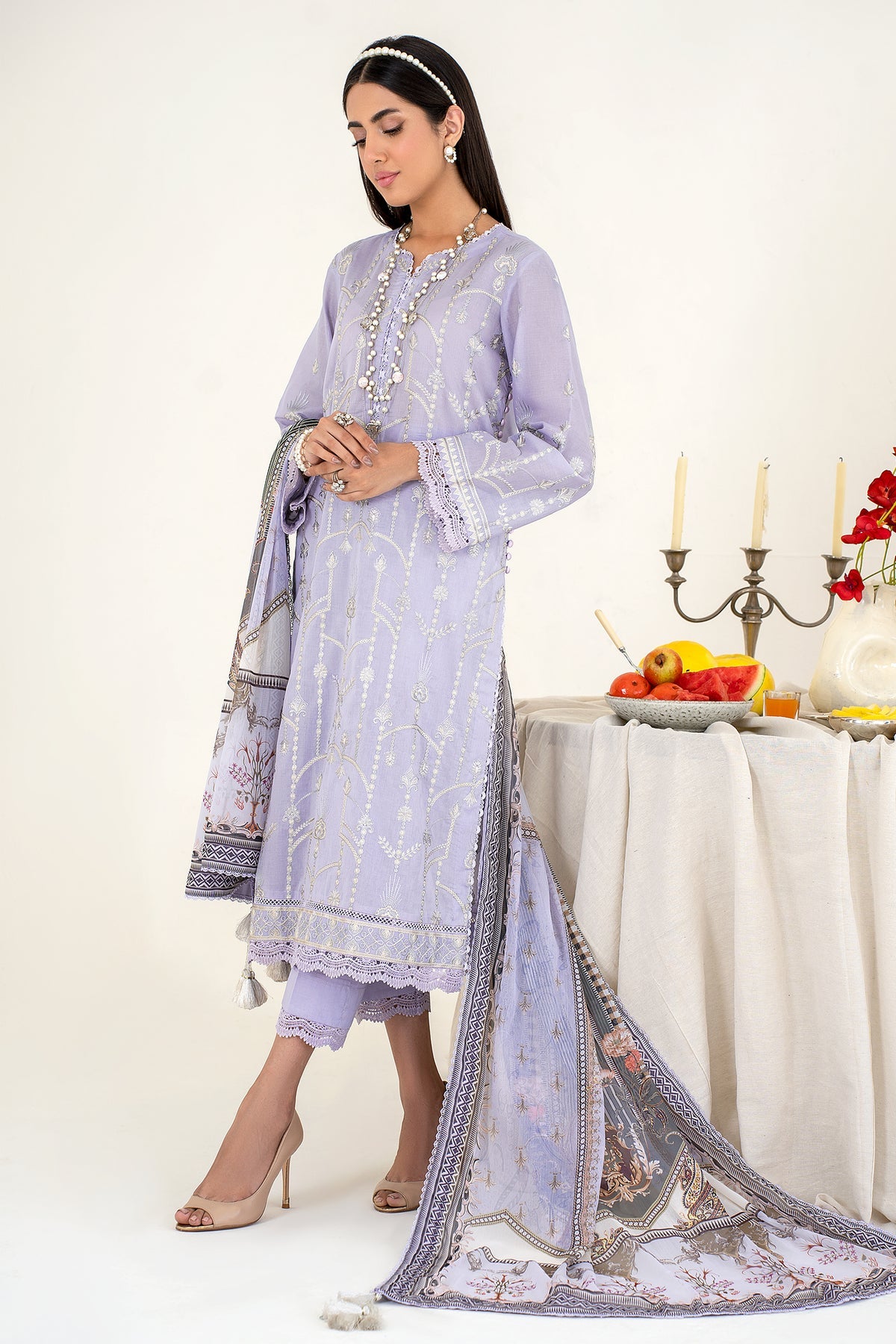 Traditional Embroidered Pakistani Salwar Kameez Dupatta – Nameera by Farooq