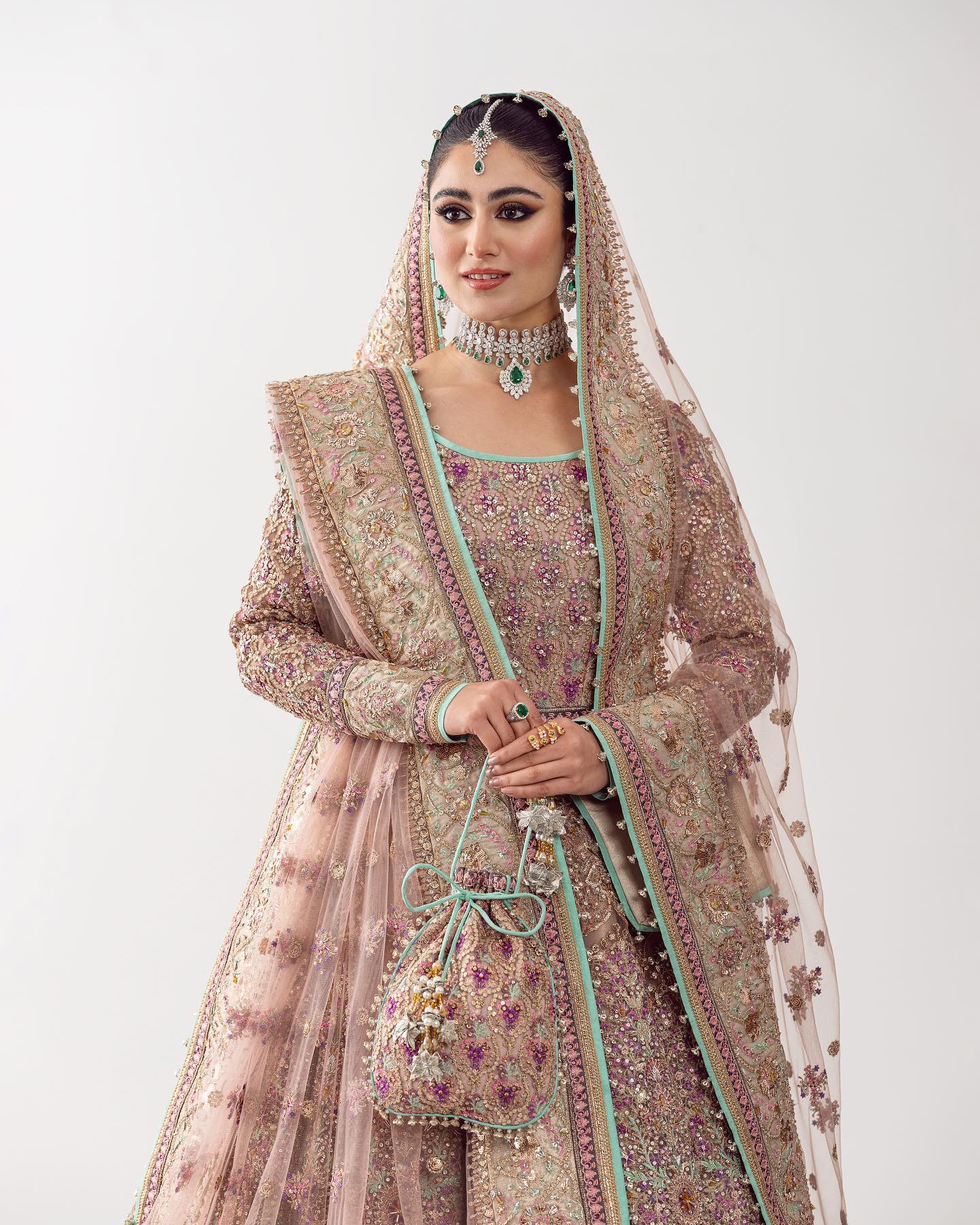 Classic Lehenga Choli Dupatta Pink Bridal Wedding Dress – Nameera by Farooq