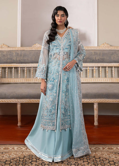 Enchanting Ice Blue Pakistani Party Dress for Festive Nights – Nameera ...
