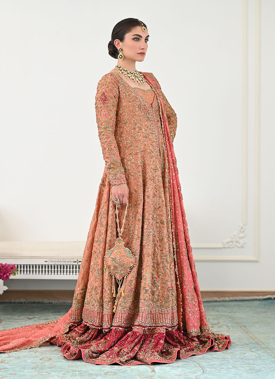 Farshi Lehenga Frock Dupatta Pakistani Bridal Dress – Nameera by Farooq