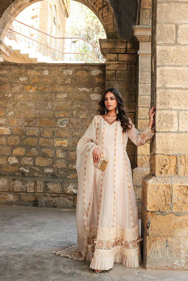 Pakistani Wedding Dress in Kalidar Frock Trouser Style – Nameera by Farooq