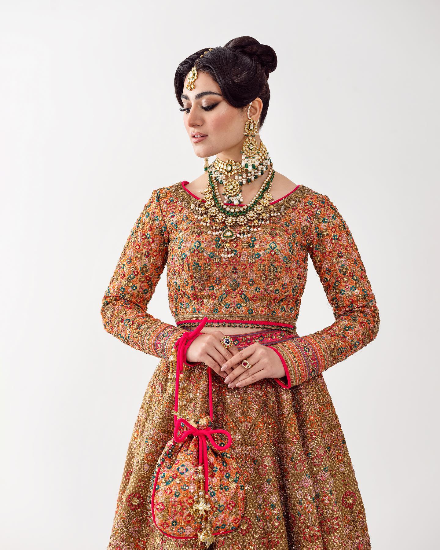 Embellished Lehenga Choli Dupatta Dress for Wedding – Nameera by Farooq