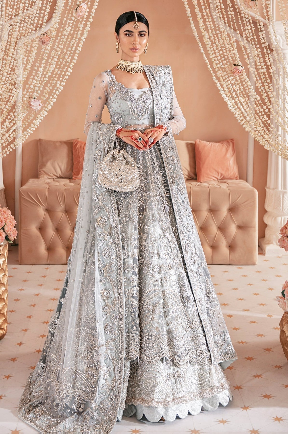 Embellished Lehenga and Kameez Pakistani Wedding Dress – Nameera by Farooq
