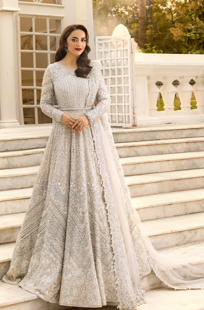 Embellished Bridal Maxi Style Pakistani Wedding Dress – Nameera by Farooq