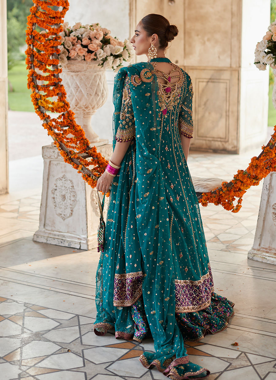 Embellished Pakistani Bridal Dress in Kalidar Maxi Style – Nameera by ...