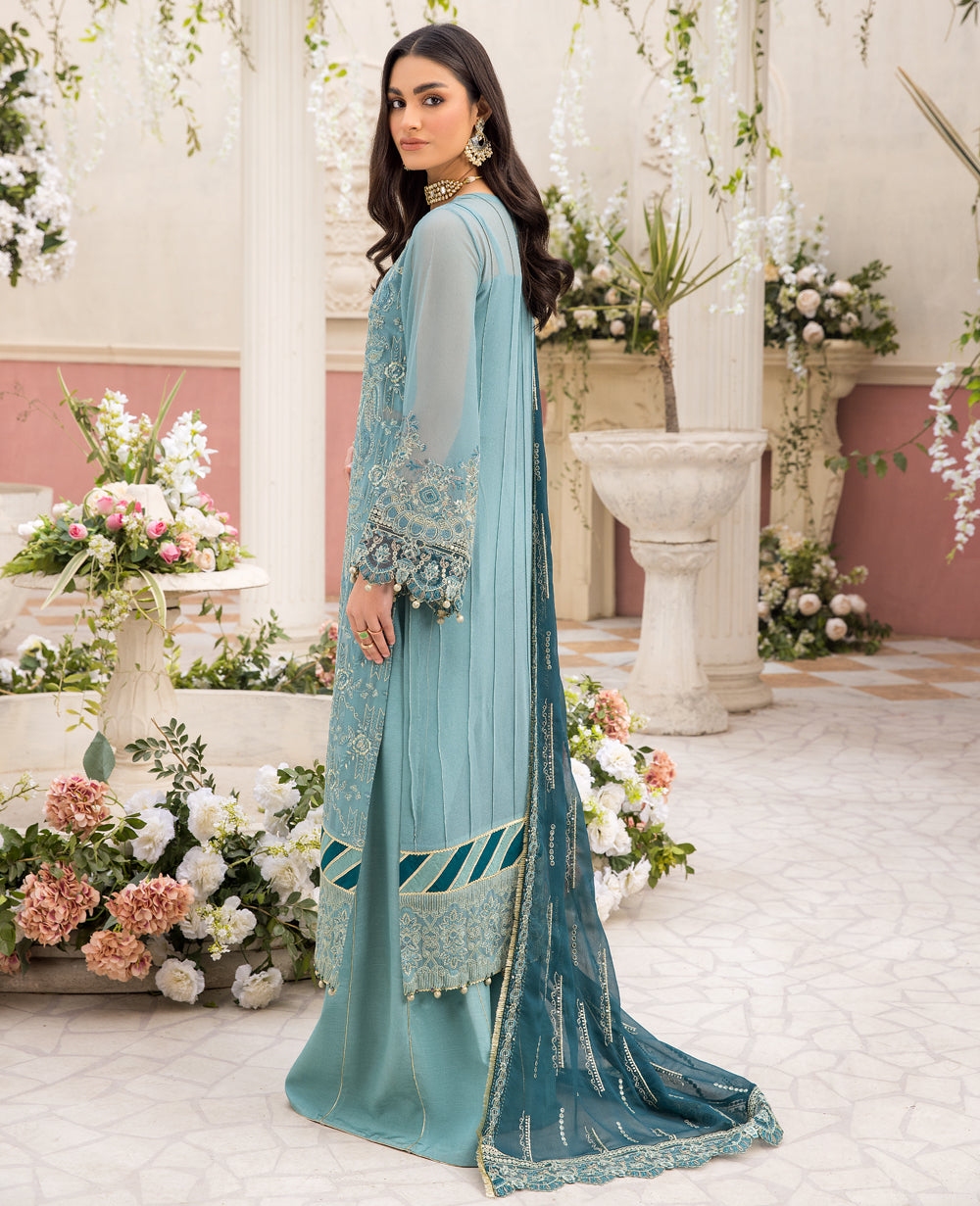 Premium Embroidered Blue Pakistani Party Wear Salwar Kameez – Nameera ...