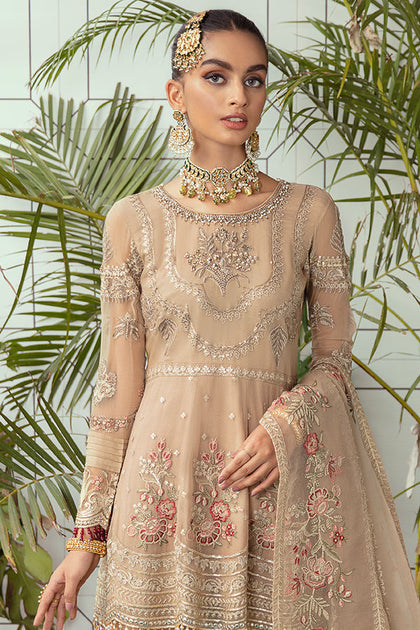 Embroidered Pakistani Sharara and Kameez with Dupatta – Nameera by Farooq