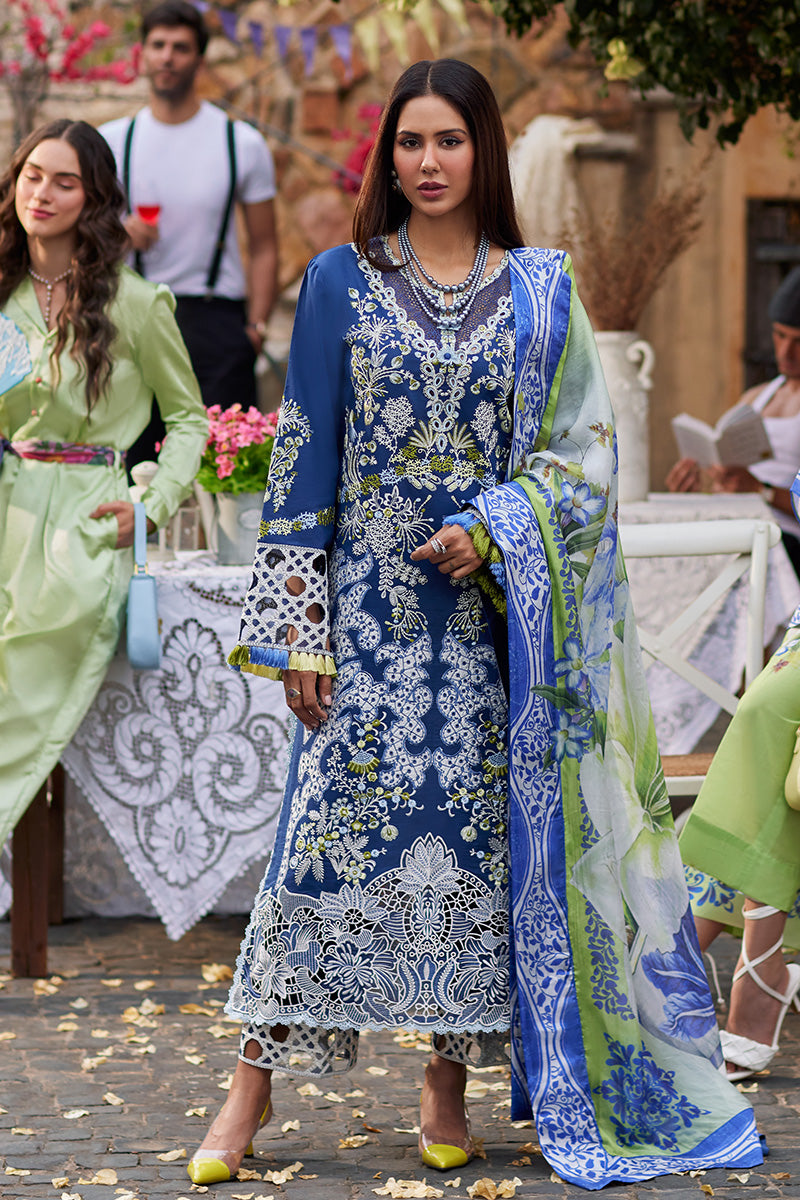 Royal Blue Shade Pakistani Salwar Kameez Dupatta Suit – Nameera by Farooq