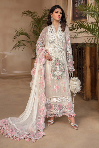 Embroidered White Salwar Kameez Pakistani Party Dresses – Nameera by Farooq
