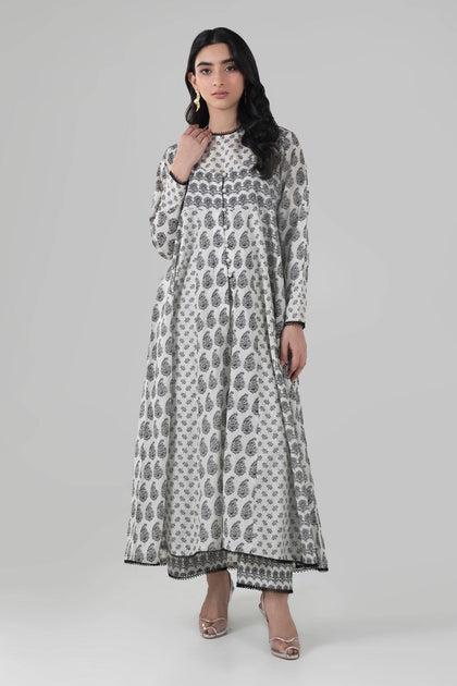 Floral Front Open Frock Ready To Wear Pakistani Salwar Kameez – Nameera ...