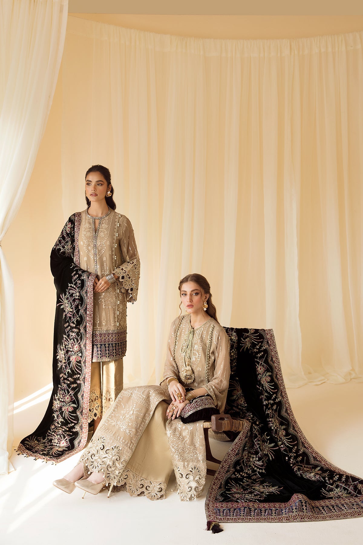 Gold Embroidered Pakistani Salwar Kameez Wedding Dress – Nameera by Farooq