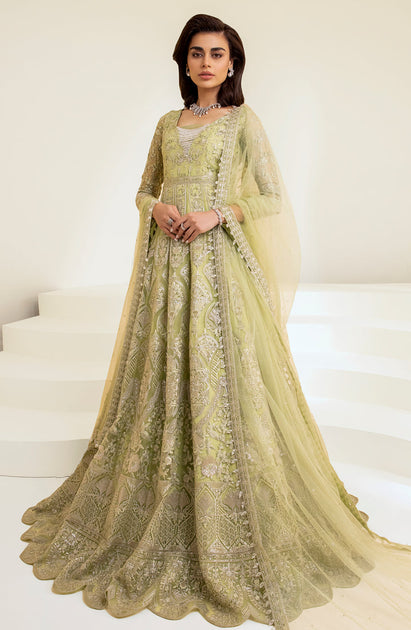 Heavily Embellished Pakistani Wedding Dress Green Pishwas – Nameera by ...