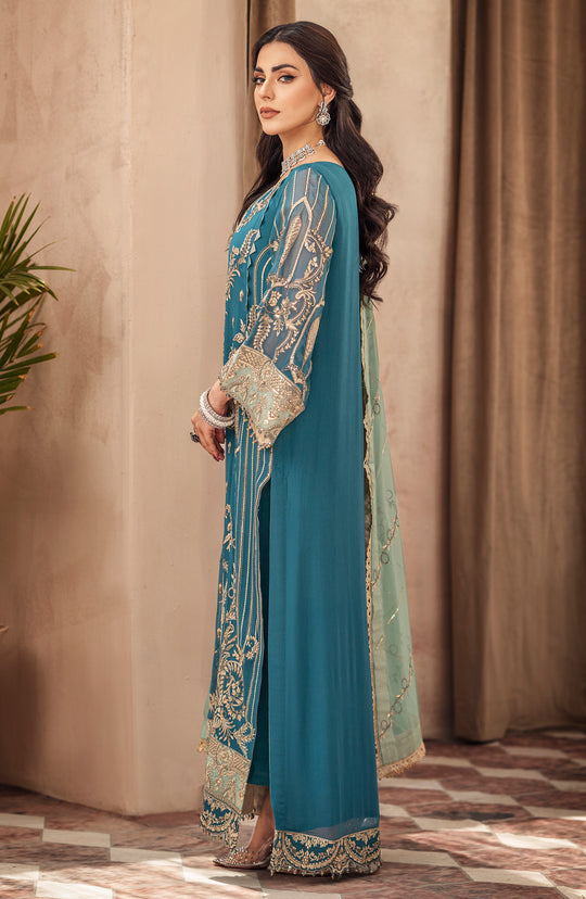 Embellished Pakistani Kameez Wedding Dress in Zinc Color – Nameera by ...