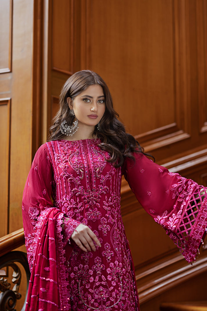 Hot Pink Kameez Trouser Style Pakistani Wedding Dress – Nameera by Farooq
