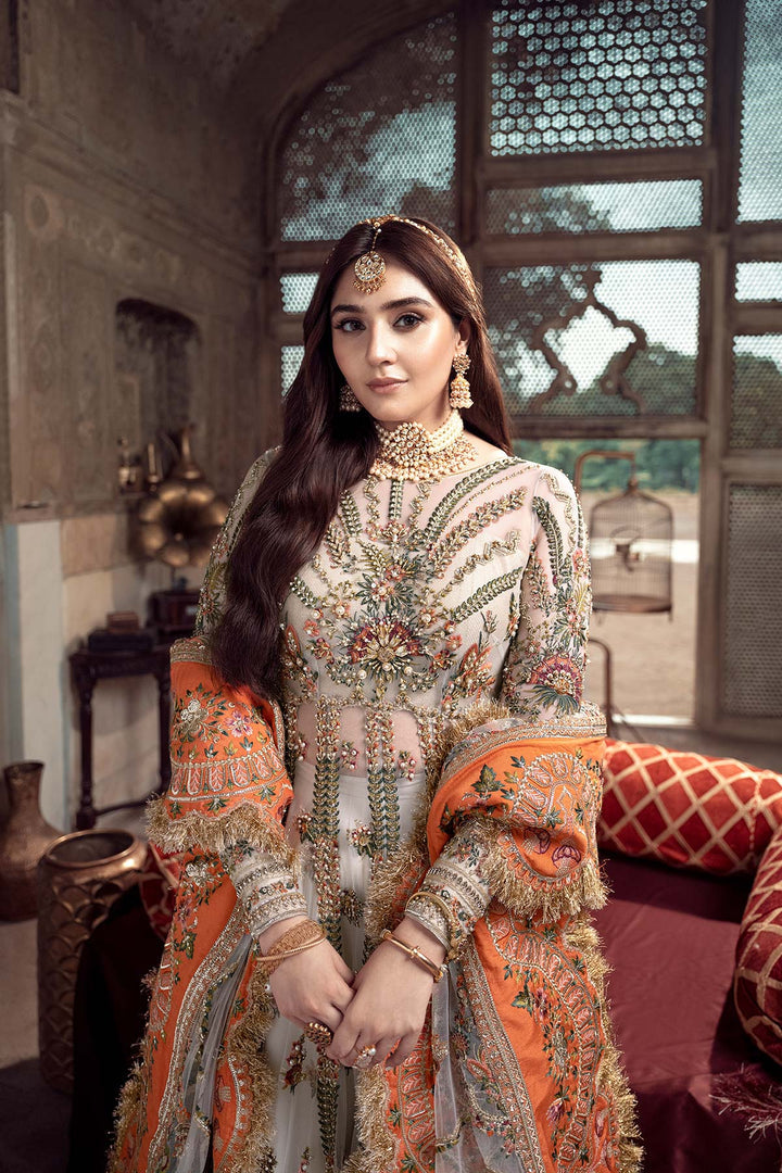 Ivory Pakistani Bridal Dress Pishwas with Farshi Lehenga – Nameera by ...