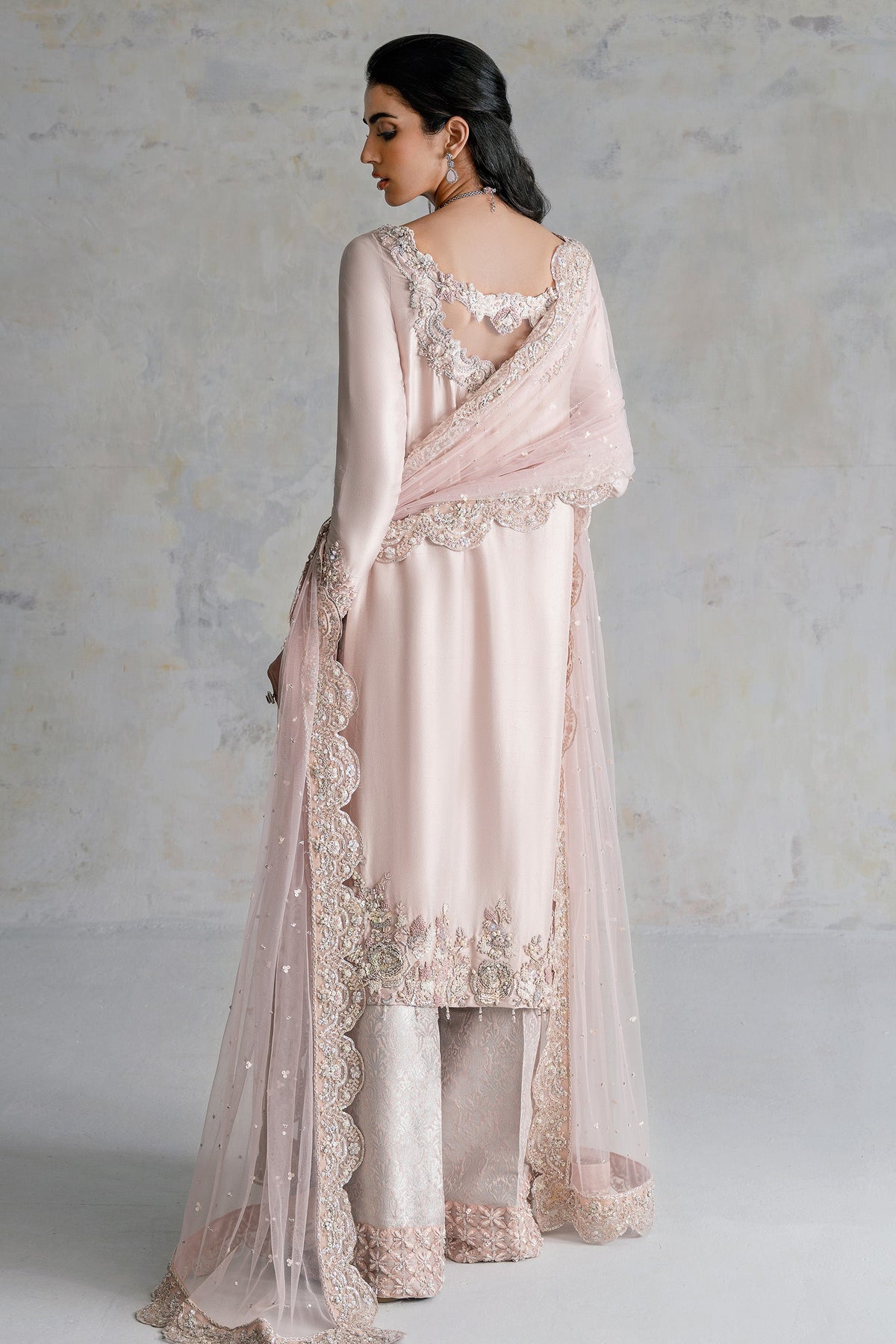 Elegant Pakistani Wedding Dress in Kameez Trouser Style – Nameera by Farooq