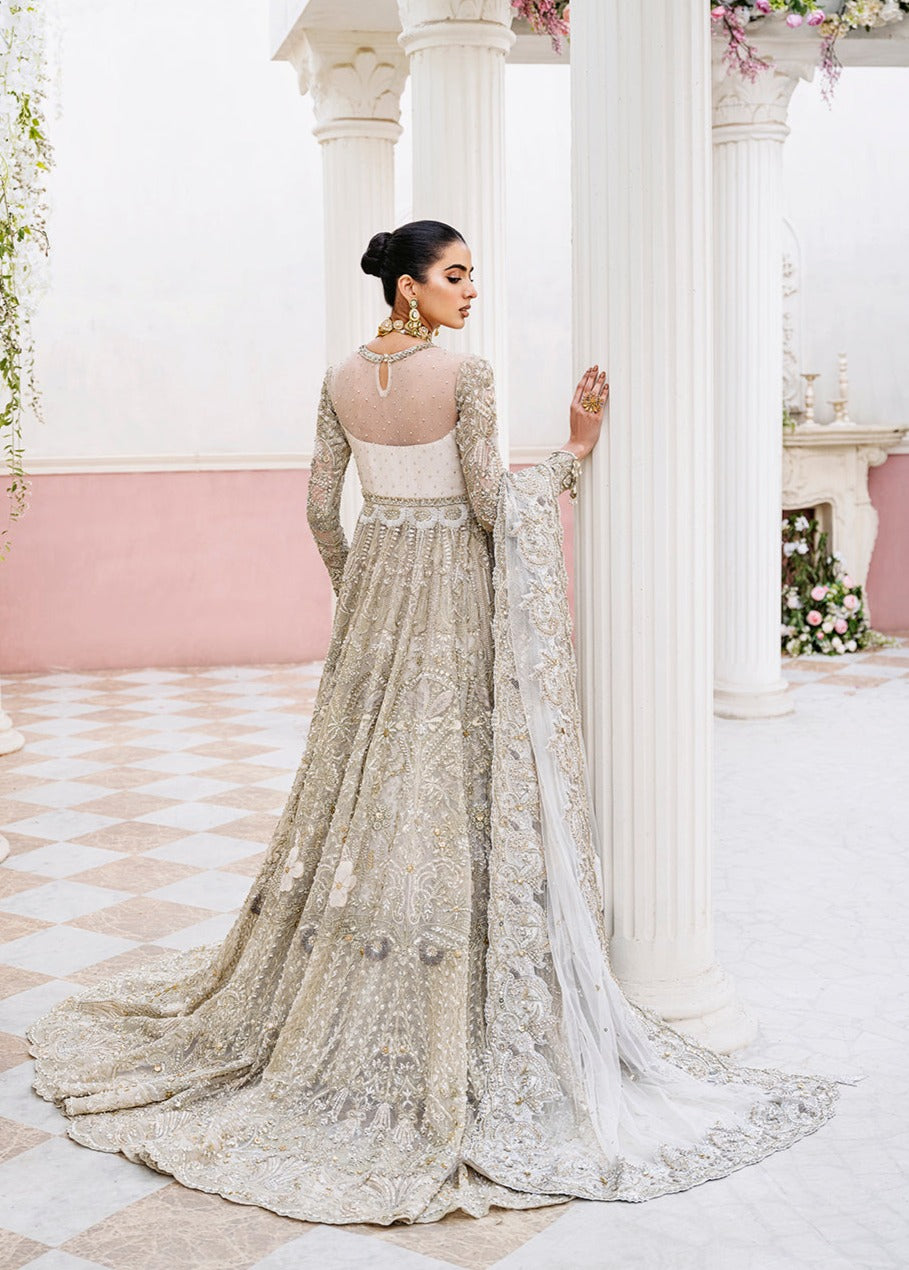 Embellished Pakistani Bridal Gown Dupatta Walima Dress – Nameera by Farooq