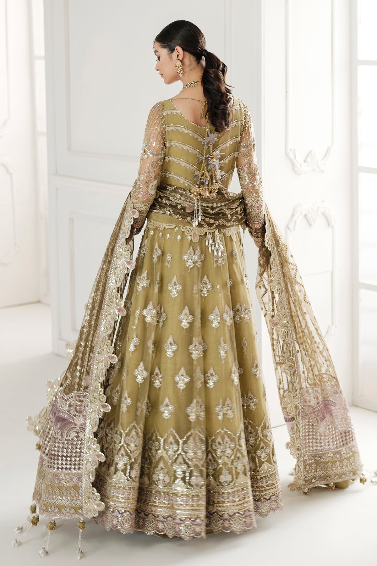 Embroidered Net Pishwas Frock Pakistani Party Dress – Nameera by Farooq