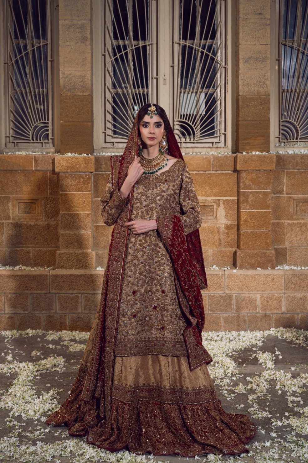 Farshi Bridal Lehenga Kameez Pakistani Wedding Dress – Nameera by Farooq