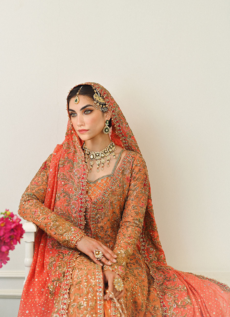 Farshi Lehenga Frock Dupatta Pakistani Bridal Dress – Nameera by Farooq