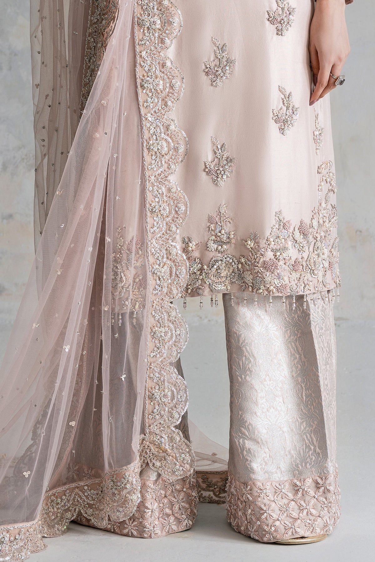 Elegant Pakistani Wedding Dress in Kameez Trouser Style – Nameera by Farooq