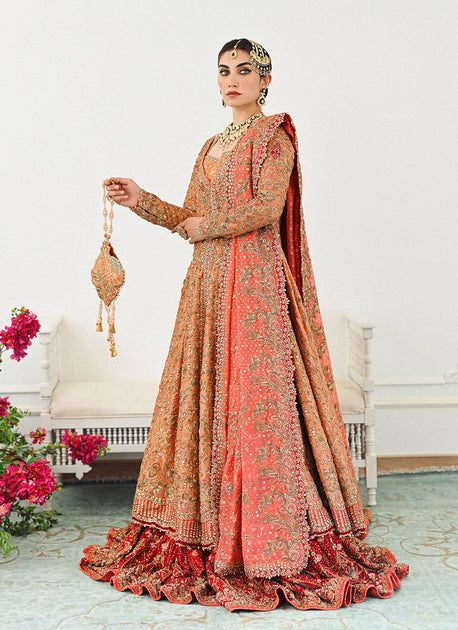Farshi Lehenga Frock Dupatta Pakistani Bridal Dress – Nameera by Farooq