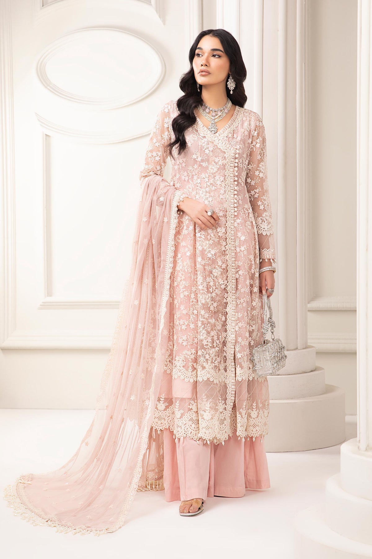 Light pink Embroidered Maria B Luxury Formal Pakistani Salwar Kameez S ...