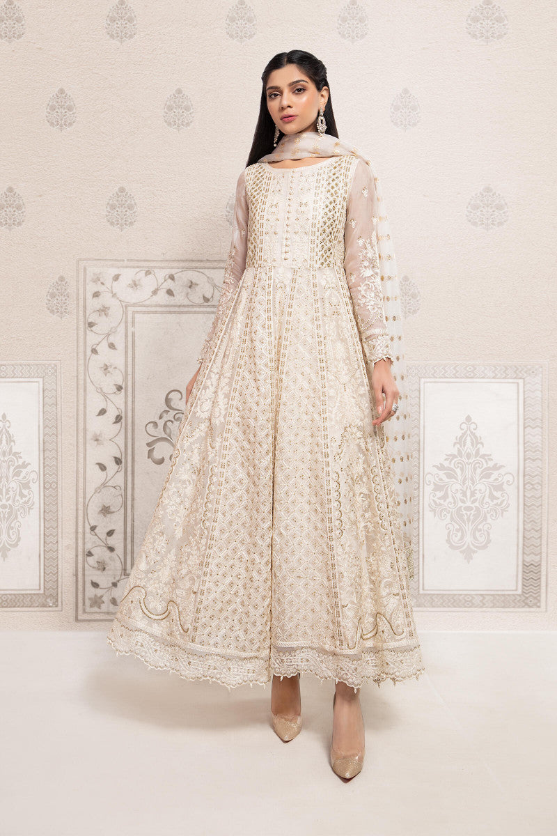 Long panelled Embroidered chickankari Pakistani Party Wear Frock ...