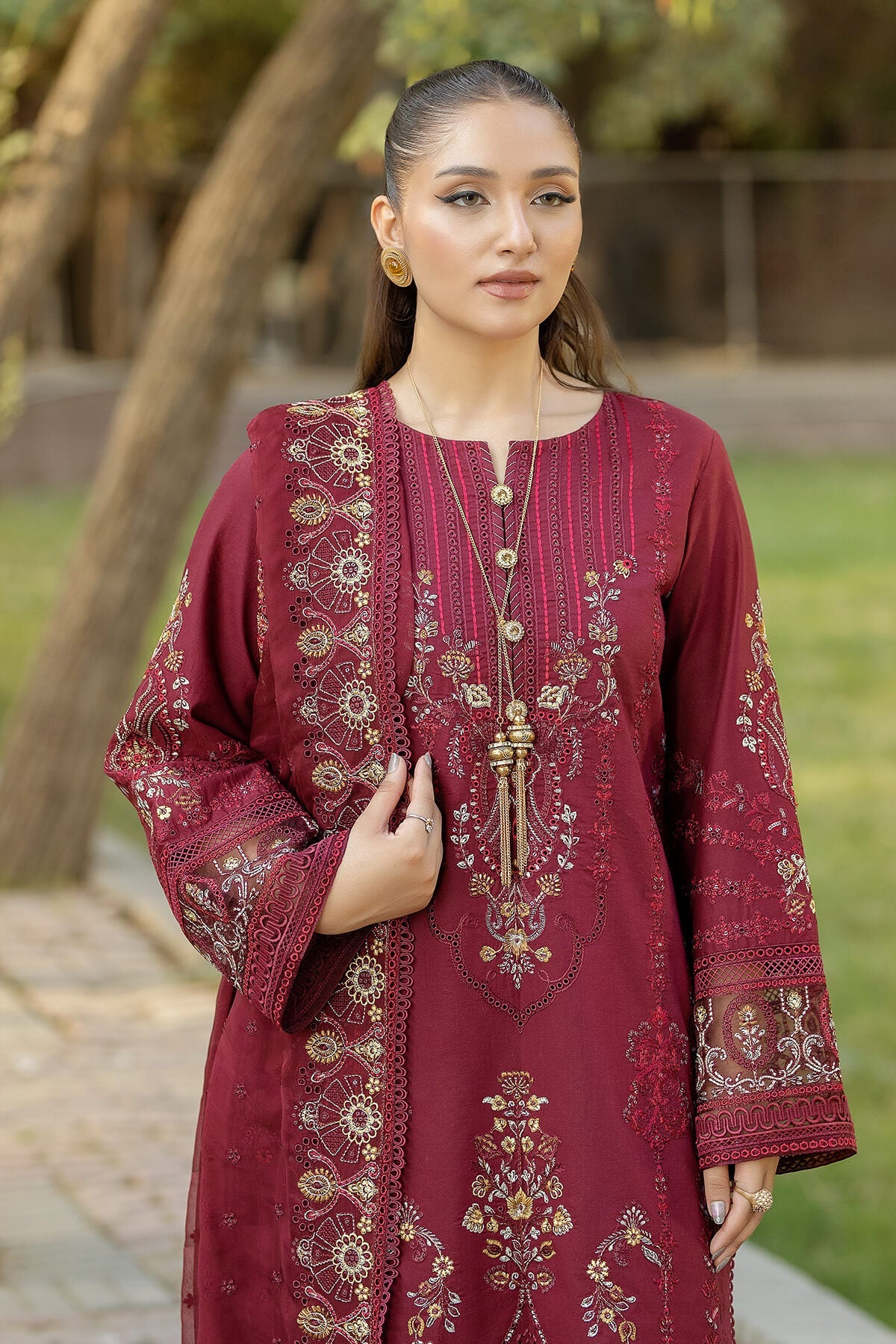 Luxury Maroon Pakistani Salwar Kameez Salwar Suit – Nameera by Farooq