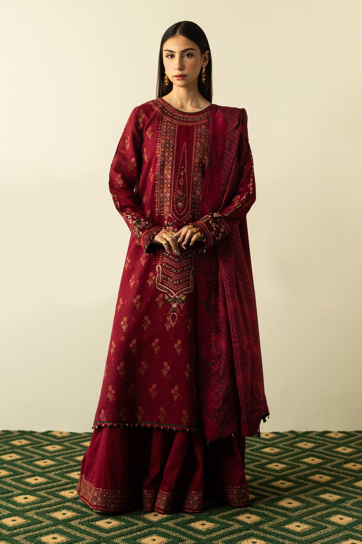 Maroon Pakistani Embroidered Salwar Kameez For Party Dress – Nameera by ...