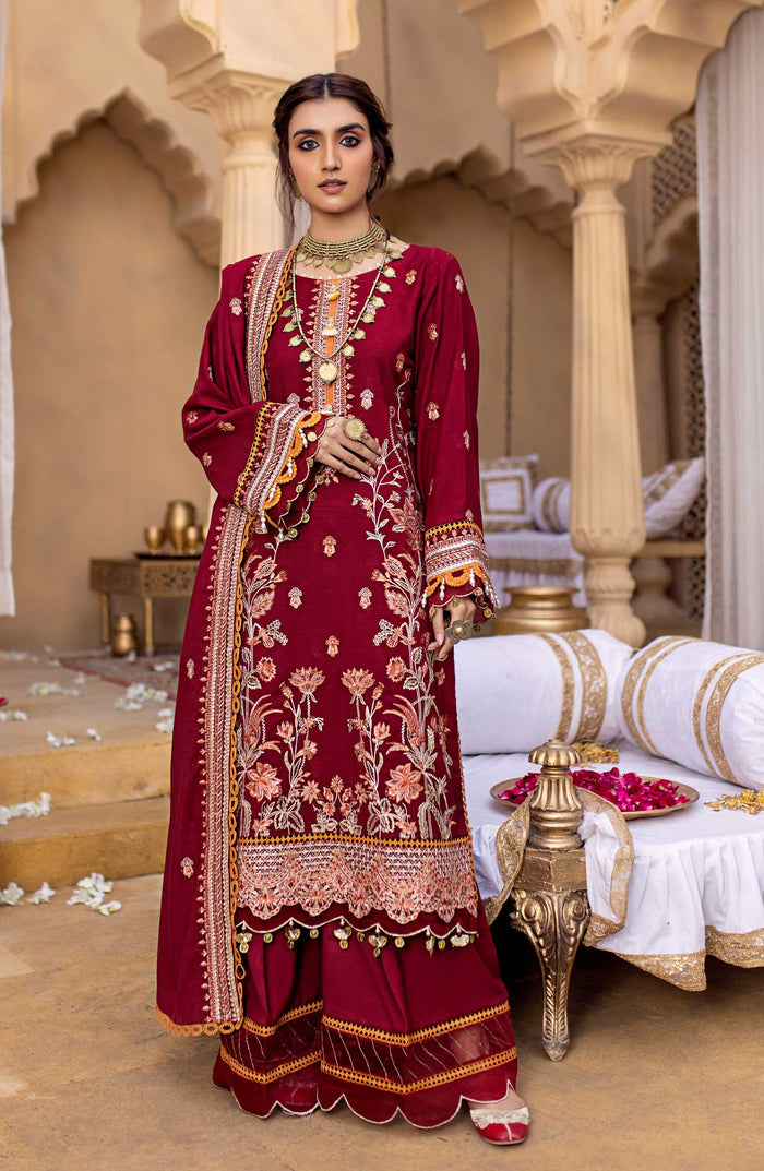 Maroon Red Pakistani Salwar Kameez Dupatta Salwar Suit – Nameera by Farooq