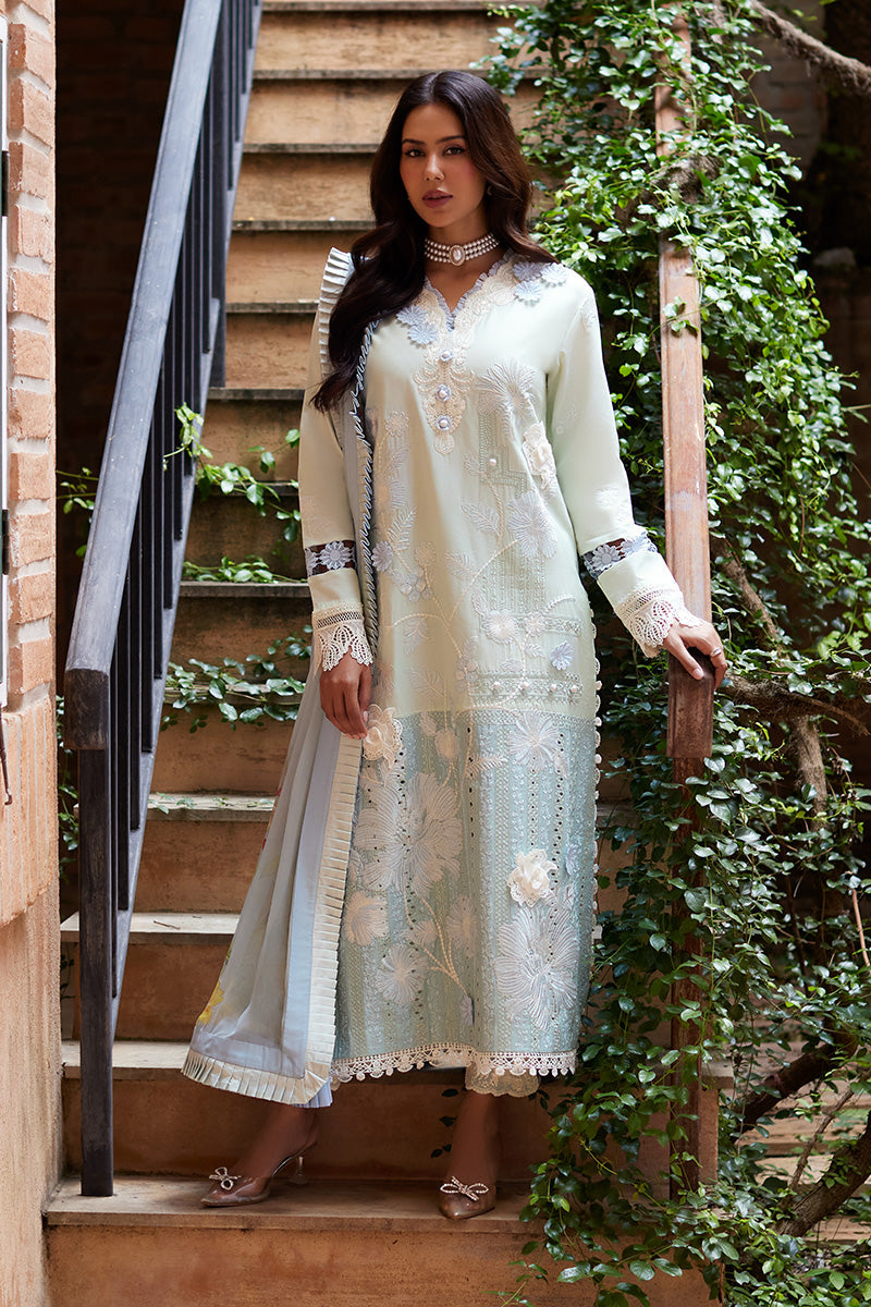 Alluring Aqua Blue Shade Pakistani Salwar Kameez Suit – Nameera by Farooq