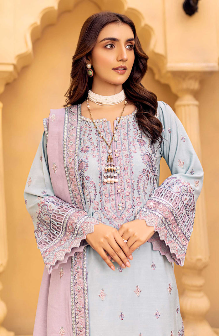 Aqua Blue Pakistani Salwar Kameez Dupatta Salwar Suit – Nameera by Farooq