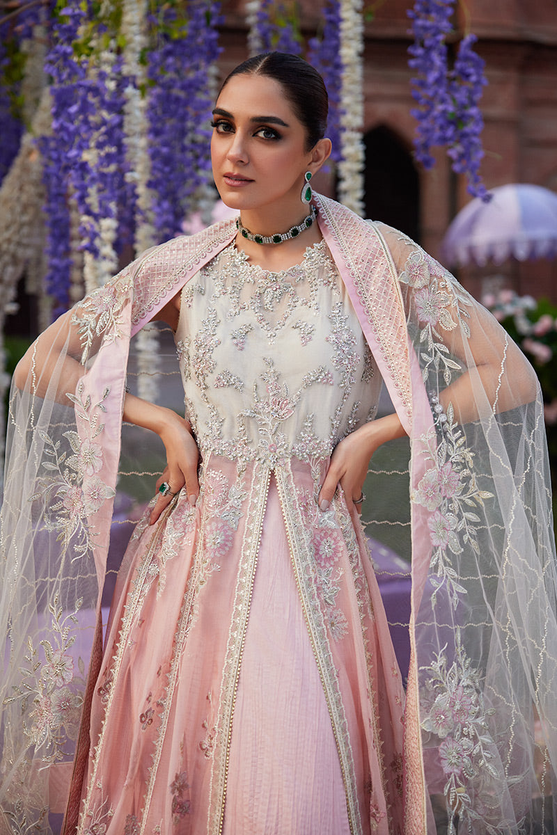 Baby Pink Shade Pakistani Wedding Dress in Pishwas Style – Nameera by ...